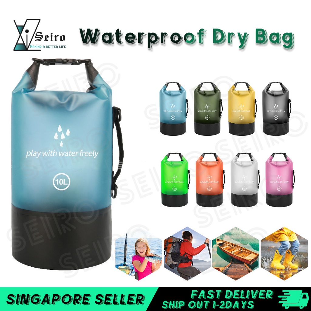 【SG】5L/10L/15L/20L Waterproof Dry Bag Ocean Pack Outdoor Portable Rafting Bags | Shopee Singapore