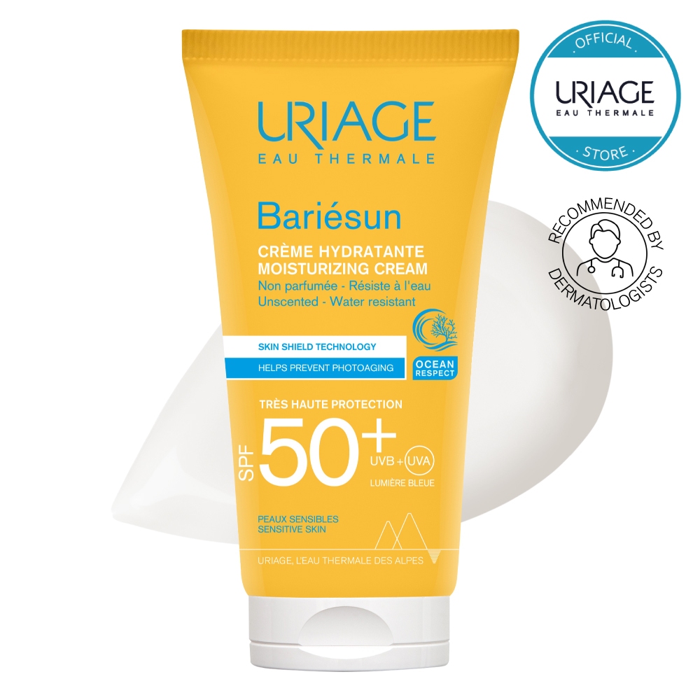 Uriage Bariesun Moisturizing Cream SPF50+ (Unscented) 50ml Non-Fragrance Suncreen for Sensitive ...