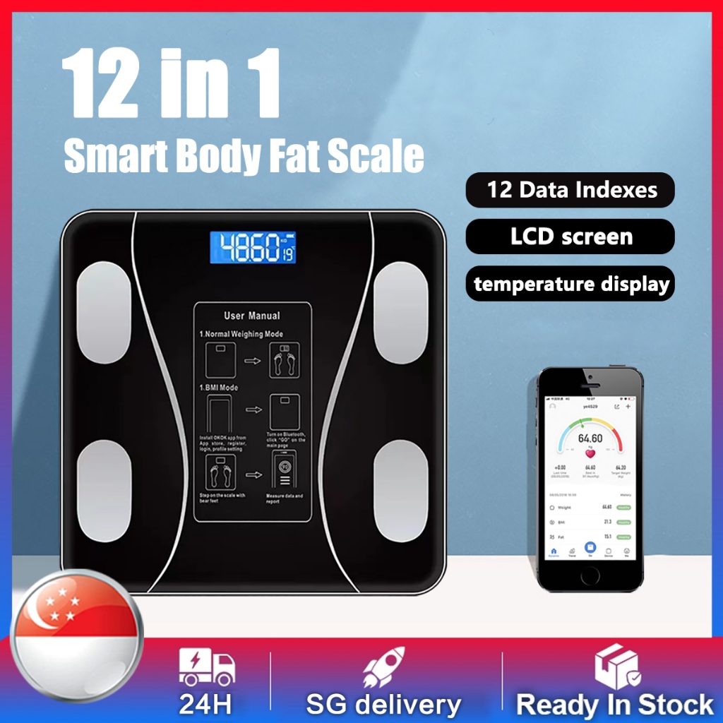 ⚡SG Next Day Delivery⚡Smart Weighing Scale Body Fat Weigh Weight Scale ...