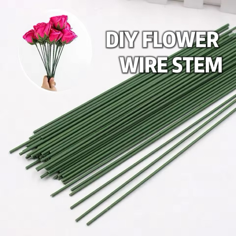[SG Seller] DIY Flower Wire Stem Dark Green Craft Floral Crochet Hobby ...