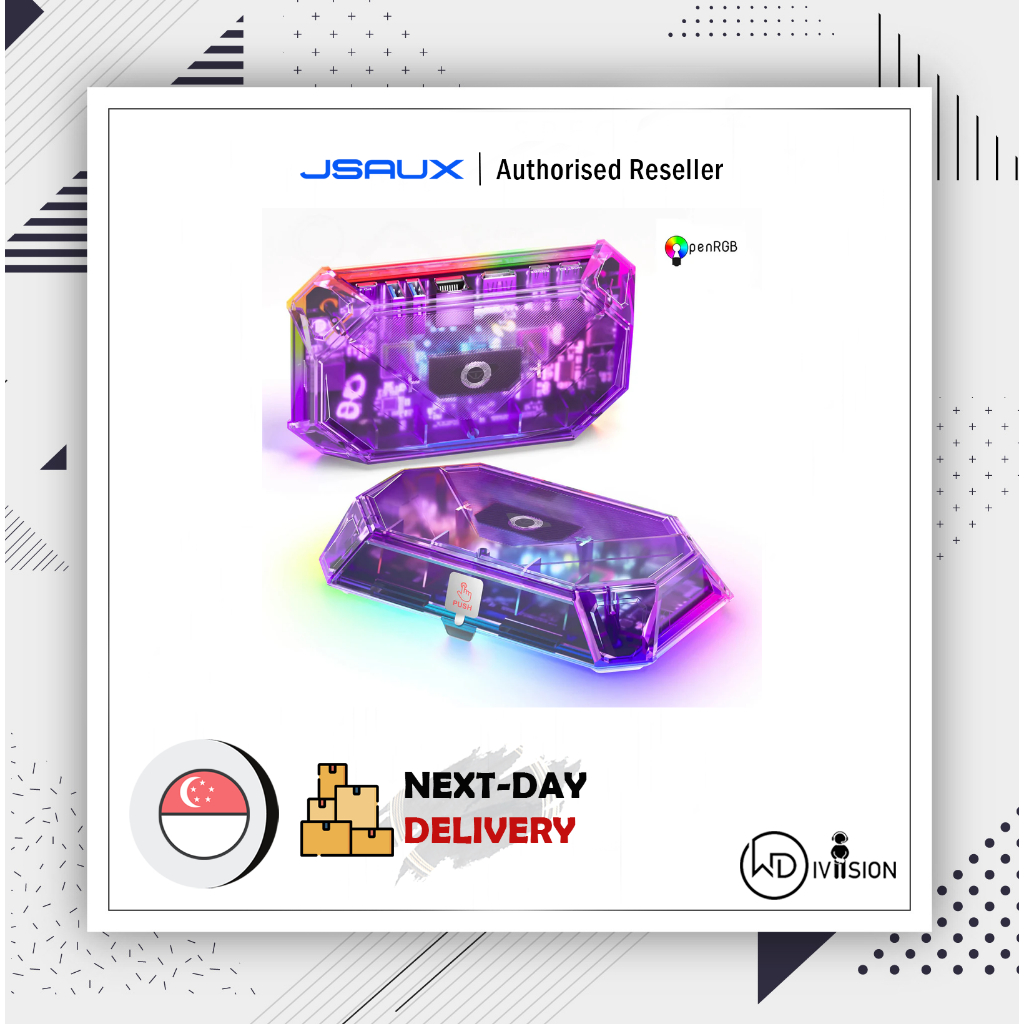 Official Purple JSAUX 8-in-1 RGB Docking Station - Transparent Dock ...