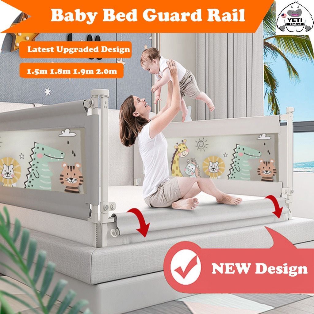 Baby Safety Bed Guard Bed Rail Anti-fall Bed Fence Bed Gate Guard ...