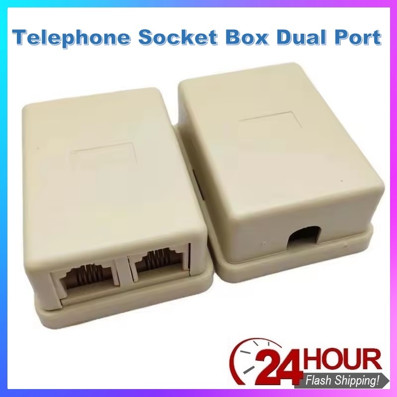 2-Port RJ11 6P4C telephone connection box RJ11 6P4C Keystone Jack ...