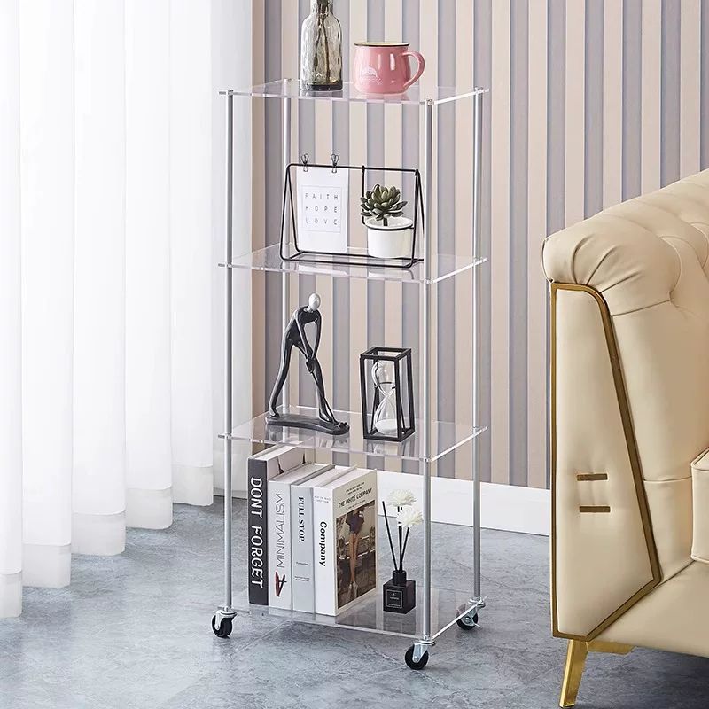 Storage Frame With Rack Acrylic Living Shelf Wheels And Display Room ...