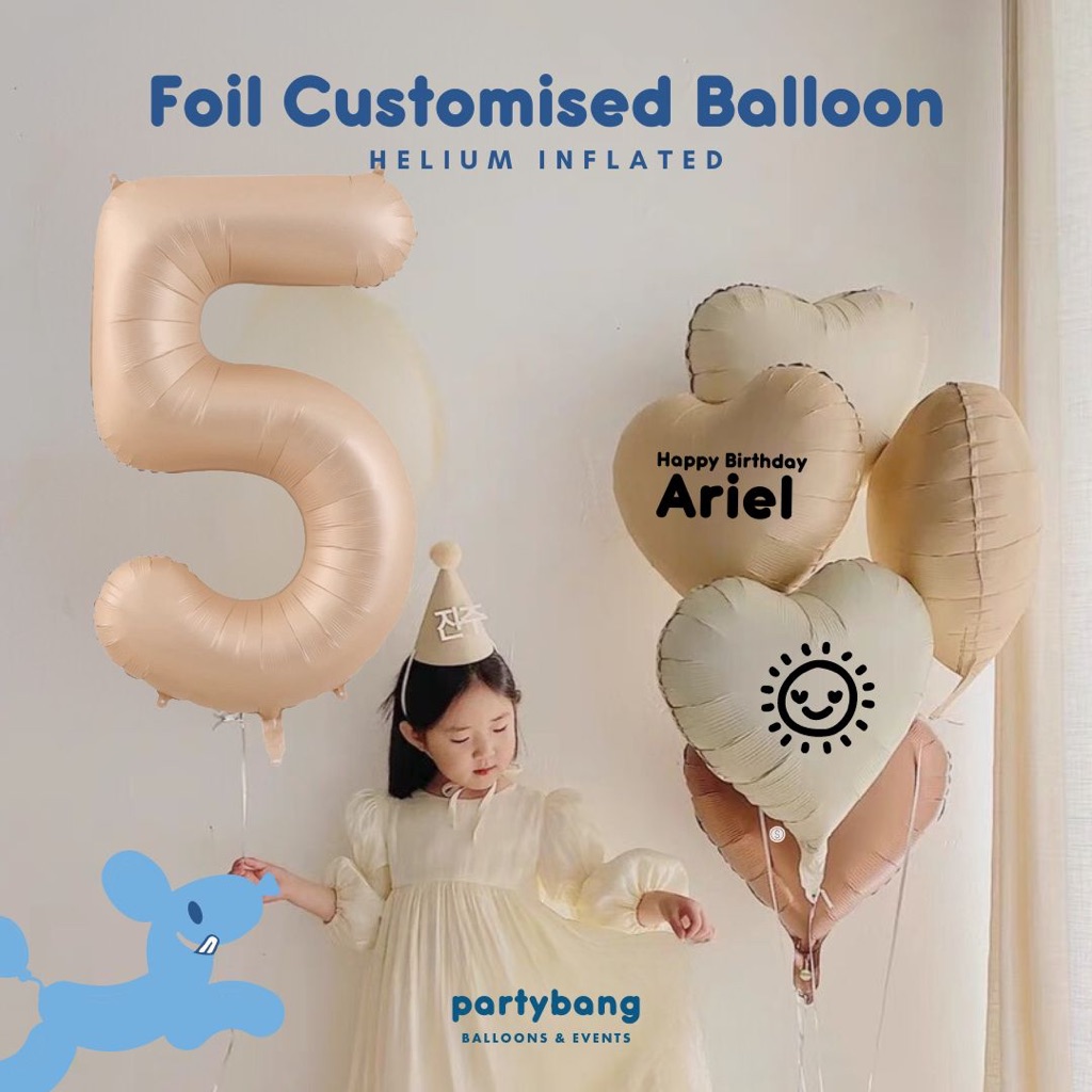 🇸🇬 [SG Seller Helium Inflated] Cream White Caramel Nude Brown Number ...