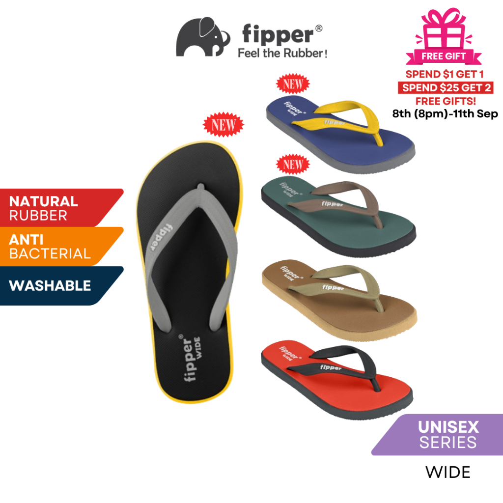 Fipper Natural Rubber Slipper Wide Series | Shopee Singapore