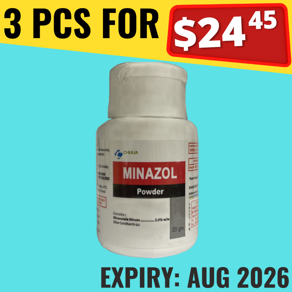 Minazol 2% Powder 20g Antifungal Cream Ringworm White Spot and Athletes ...