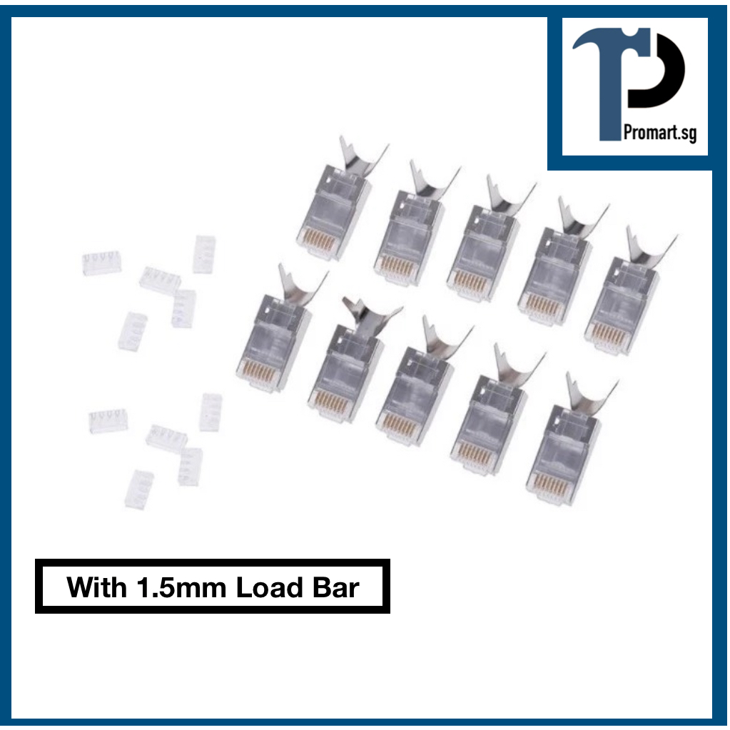 Cat 7 RJ45 Shielded Plug Connector With Load Bar ( 10 pcs ) | Shopee ...