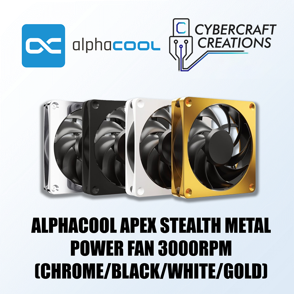 Alphacool Apex Stealth Metal Power fan 3000rpm (Chrome/Black/White/Gold ...