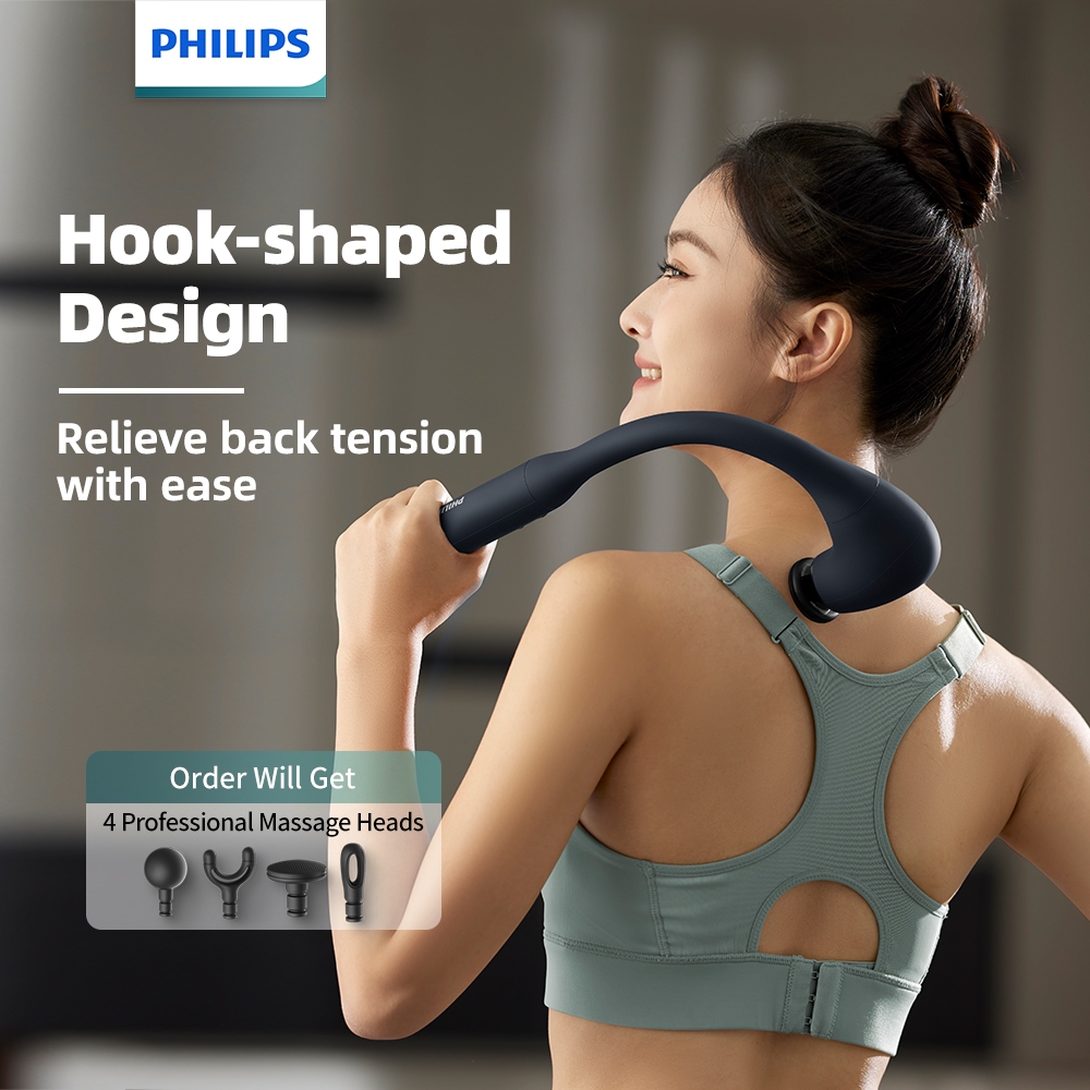 Philips Handheld Massager Hook Shaped Massager, Curved Massager Gun ...