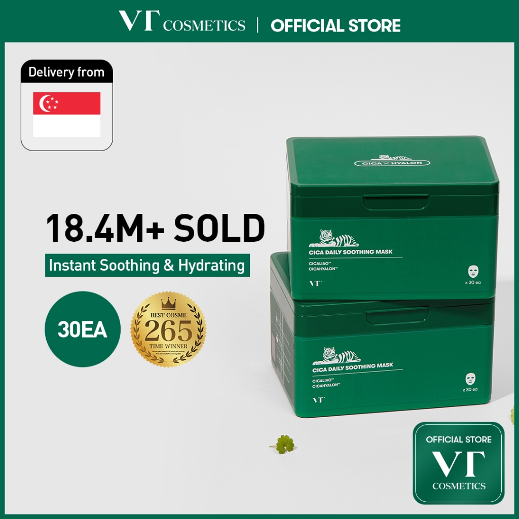 [VT] CICA Daily Soothing Mask 30ea, Sheet mask, Acne care (Cica / Reti-A) | Shopee Singapore
