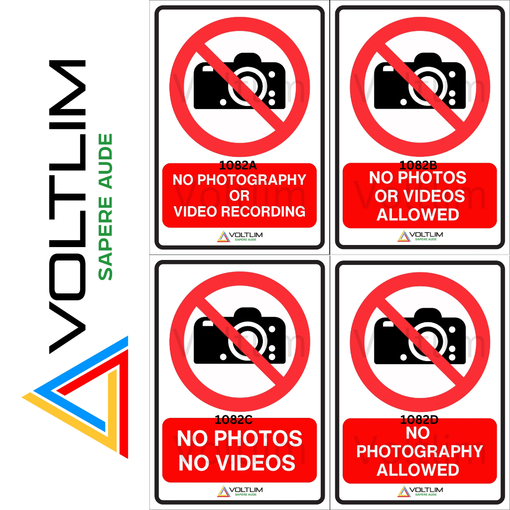 No Photography or Video Recording Symbol Stop Sign Label Sticker ...