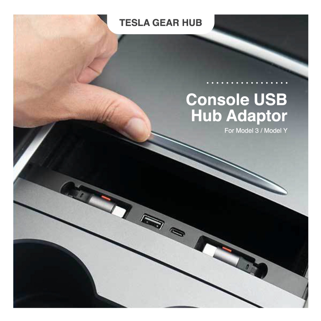 Tesla Gear Hub - Console USB Hub Adaptor for Tesla Model 3 / Model Y ...