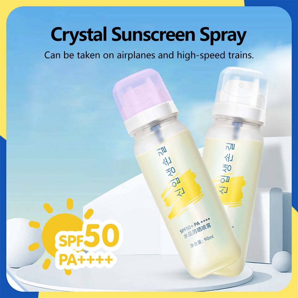 Crystal Sunscreen Spray (90ml) SPF50 PA++++ Face Body Spray Anti UV UVA ...