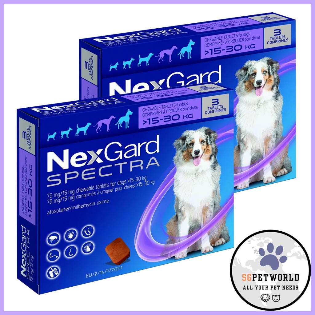 Nexgard Spectra for Large Dogs 15.1 to 30 Kg (Purple) 6 Chews | Shopee ...