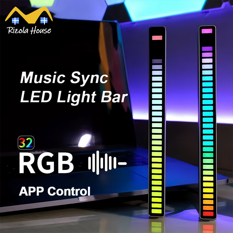 【SG】16 Lights Music Sync Led Strip Lights RGB Voice Control Lamp APP ...
