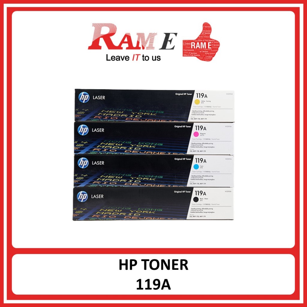 [ORIGINAL] HP 119A Black Cyan Magenta Yellow Toner Cartridge W2090A ...