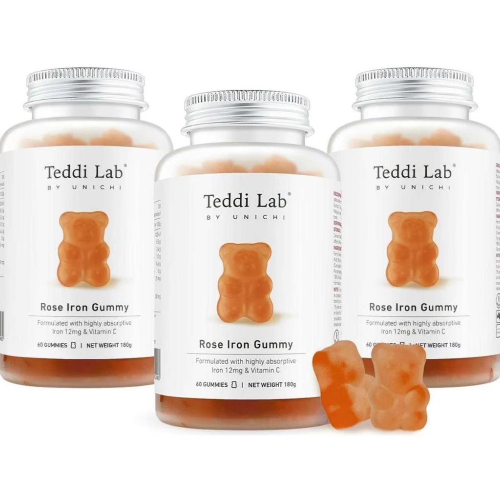 [BUNDLE OF 3] Teddi Lab Unichi Rose Iron Gummy (60 Gummies) | Shopee ...