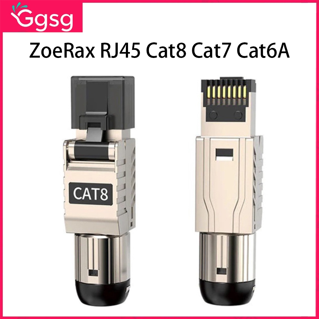 【SG】RJ45 Cat8 Cat7 Cat6A Connectors RJ45 Metal Tool Free Easy ...
