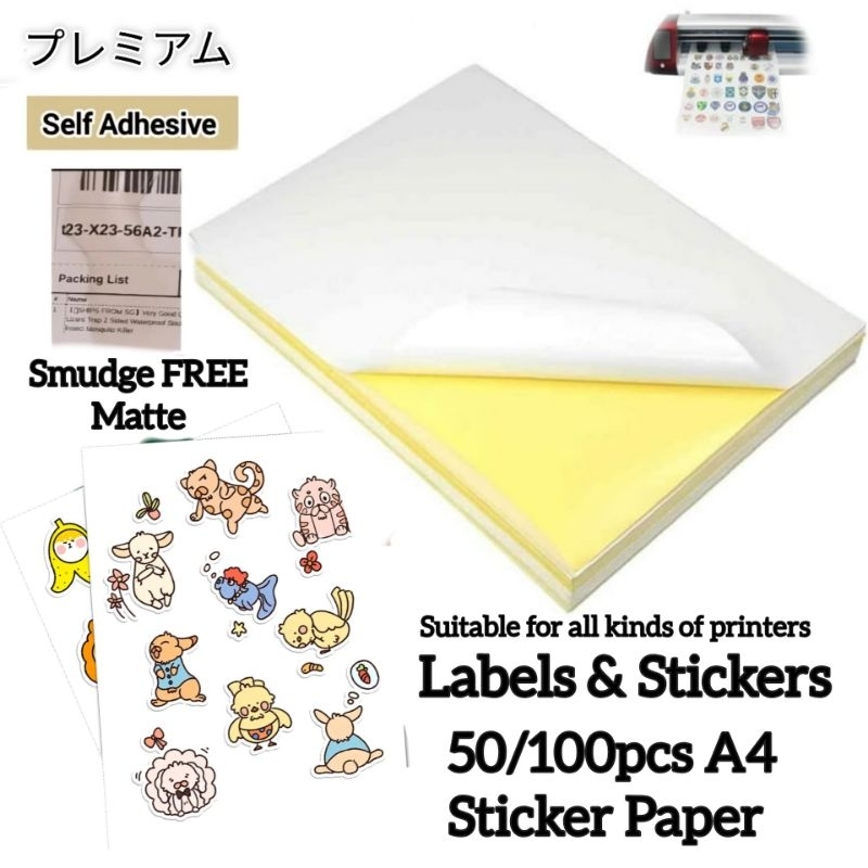 [SG]100pcs A4 Matte Self Adhesive Airwaybill Printing Sticker Paper ...