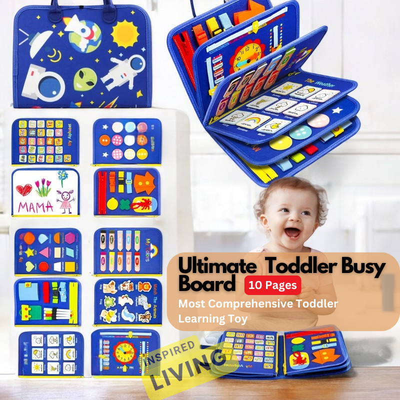 Ulitmate Busy Board for Toddlers | 10 Pages, 8 Detachable | Montessori ...