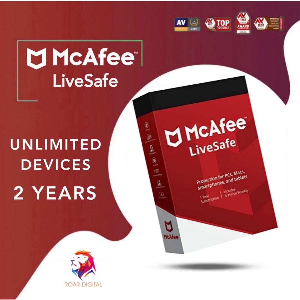 ORIGINAL MCAFEE LIVESAFE ANTIVIRUS UNLIMITED DEVICE 2 YEAR - LATEST ...