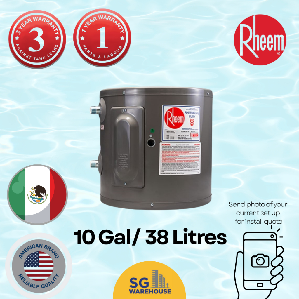 AUTHENTIC MEXICO 65SVP10S Rheem Electric Storage Heater 10 Gal 38 ...