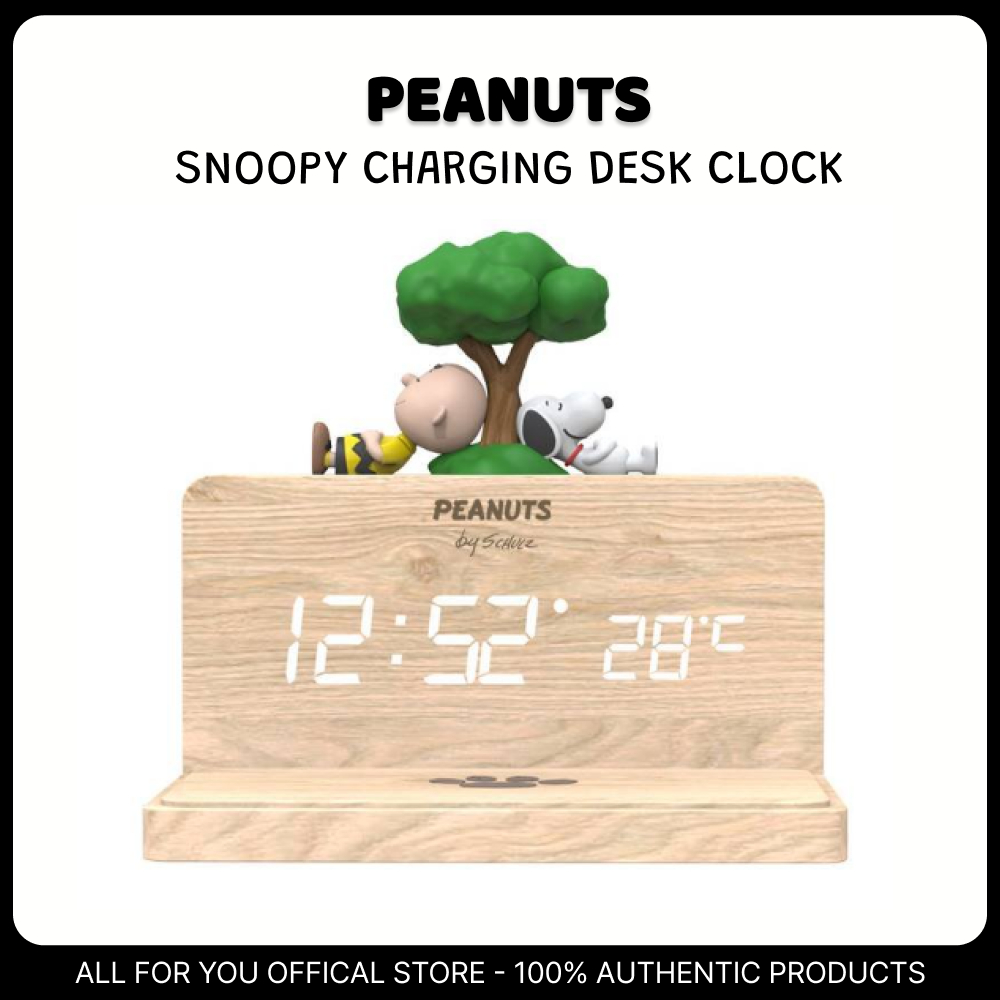 [PEANUTS] Snoopy Wireless Charging Desk Clock | Shopee Singapore
