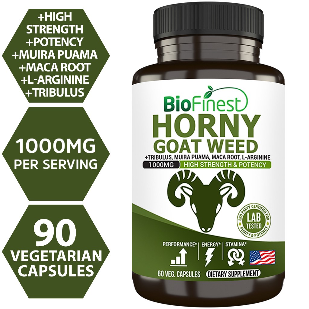 Biofinest Horny Goat Weed 1000mg - Maca Tribulus L Arginine - Men Women ...