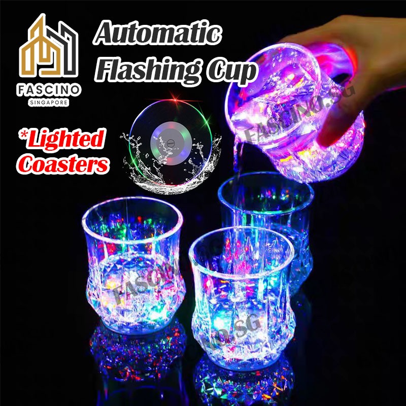 【SG】Led Automatic Flashing Cup Water Liquid Activated Light-up Beer ...