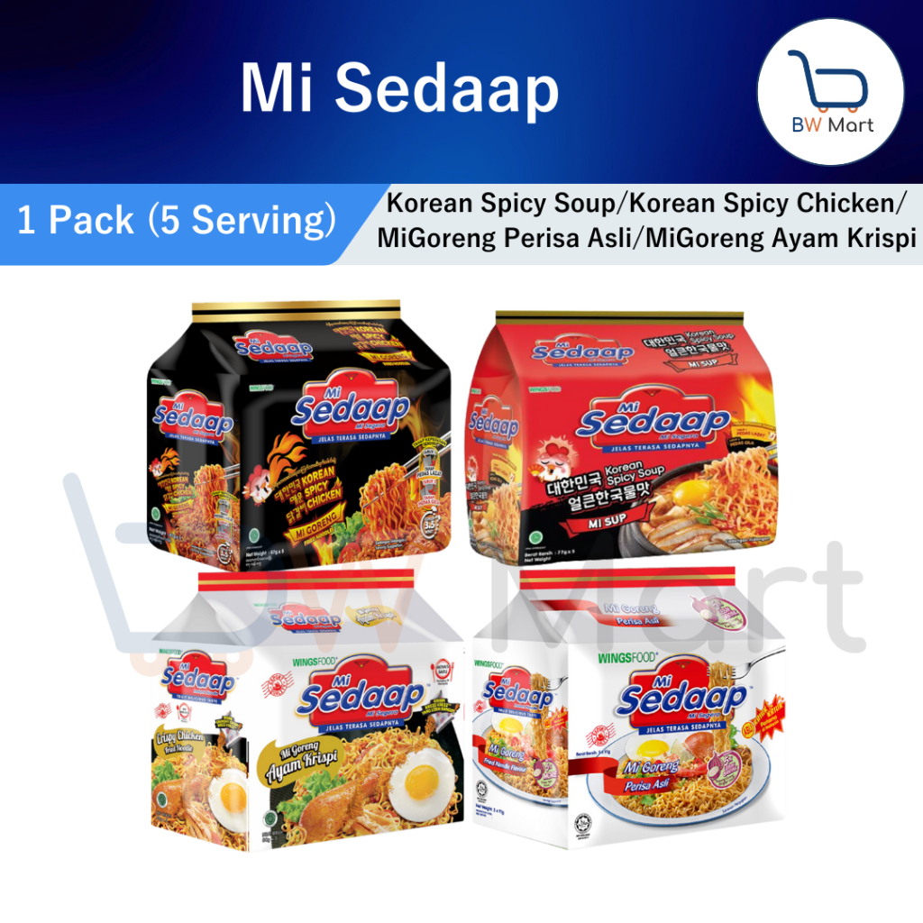 Mi Sedaap Mi Goreng Instant Noodles (Perisa Asli / Ayam Krispi / Korean Spicy Chicken / Korean ...