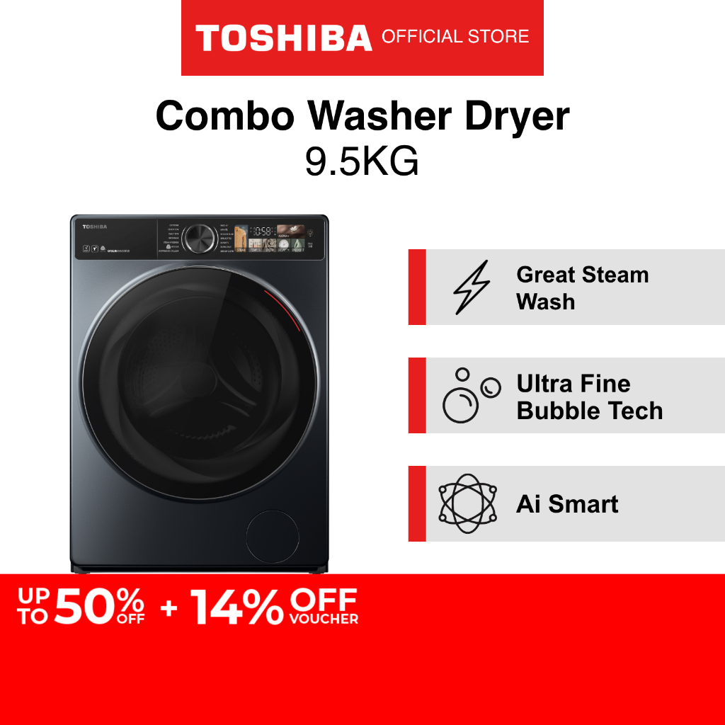 [Bulky] Toshiba TWD-T25BZU105MWS(MG) T25 Combo Washing Machine with ...