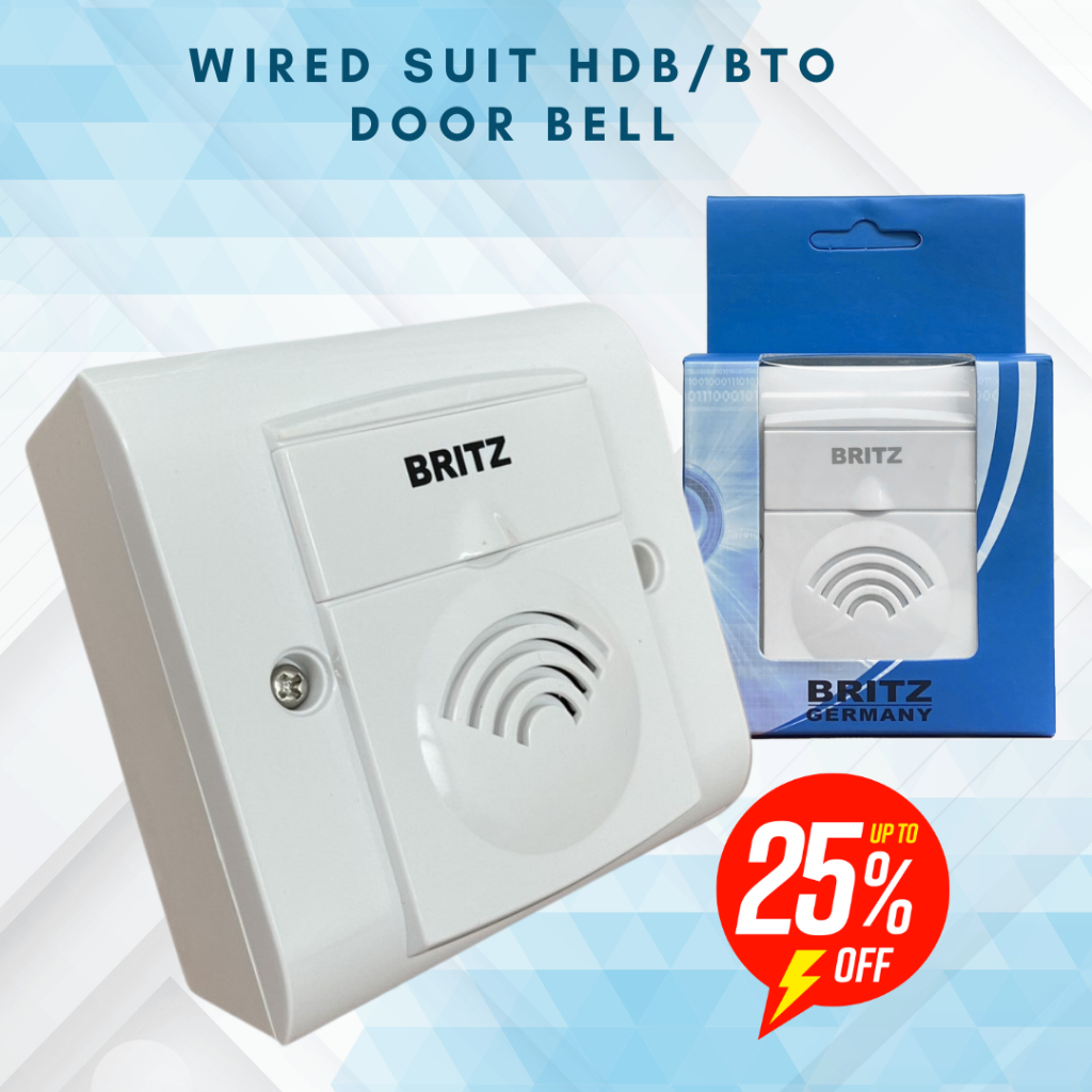 BRITZ Wired Digital Door Bell Doorbell HDB BTO - D024-DC | Shopee Singapore
