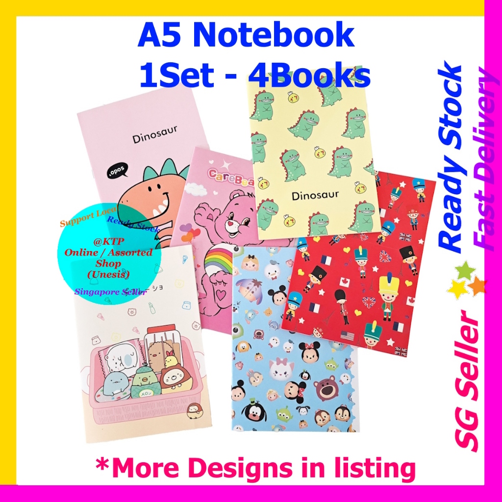 (SG Stock) A5 Notebook 1pack 4Book Lined, Recycled Fast Delivery ...