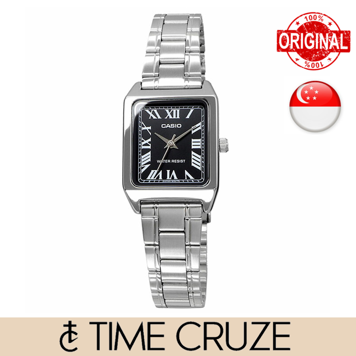 [Time Cruze] Casio LTP-V007 Stainless Steel Black Dial Women Watch LTP-V007D-1BUDF LTP-V007D-1B ...