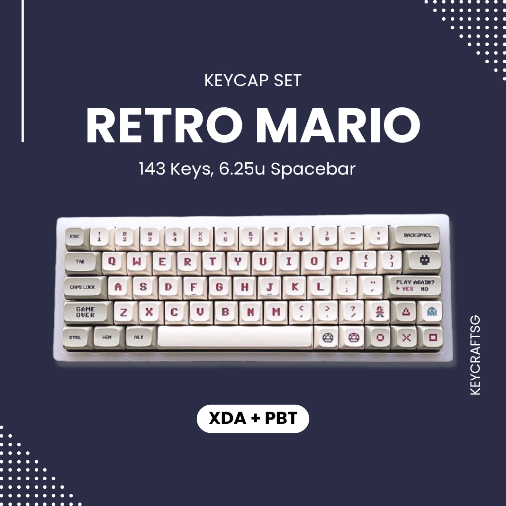 🇸🇬 Retro Mario Keycaps XDA Profile Dye Sublimation Cute for Gaming ...