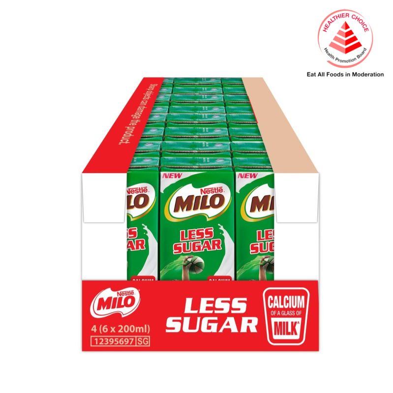 [1 Carton] Milo Milk Less Sugar Chocolate Malted Milk (24x200ml ...