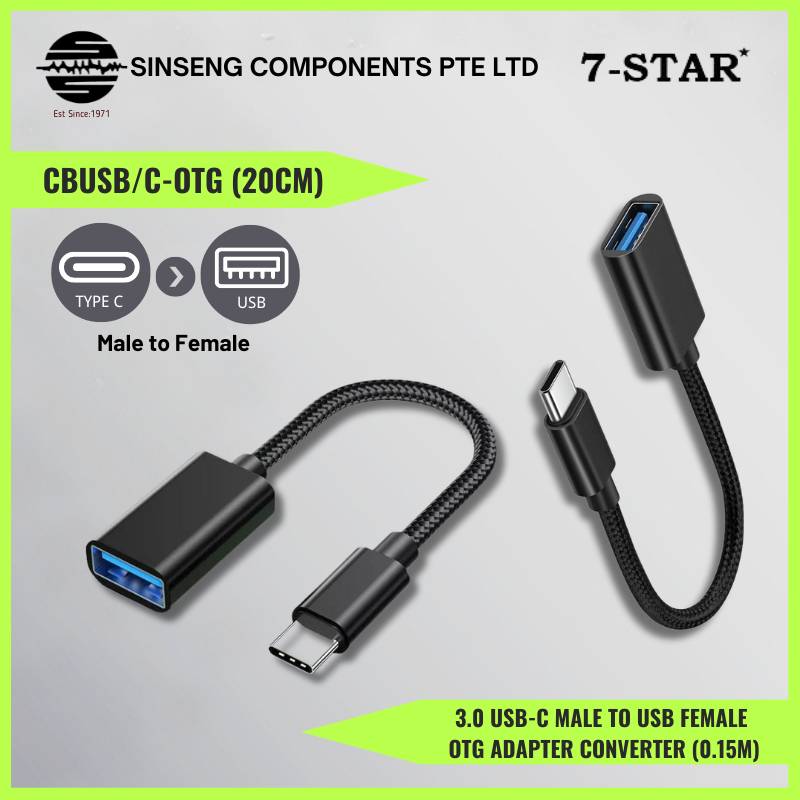 7-STAR* USB C Type C to USB 3.0V Adapter OTG Cable Type-C Male to Type ...