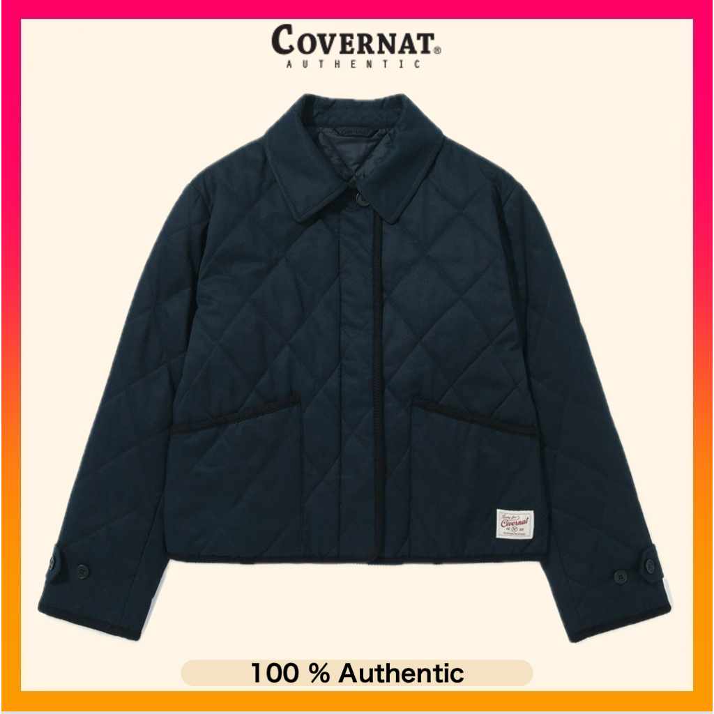 COVERNAT Women's Collar Quilting Jacket - Dark Navy (2024 NEW) | Shopee ...
