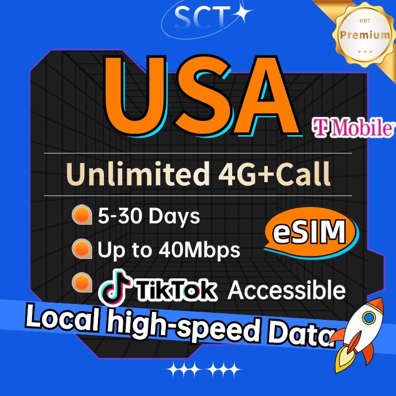 USA T-Mobile eSIM Card Ultra 5-30Days 5G/4G Unlimited Data+Call No Daily Limit USA SIM Card ...