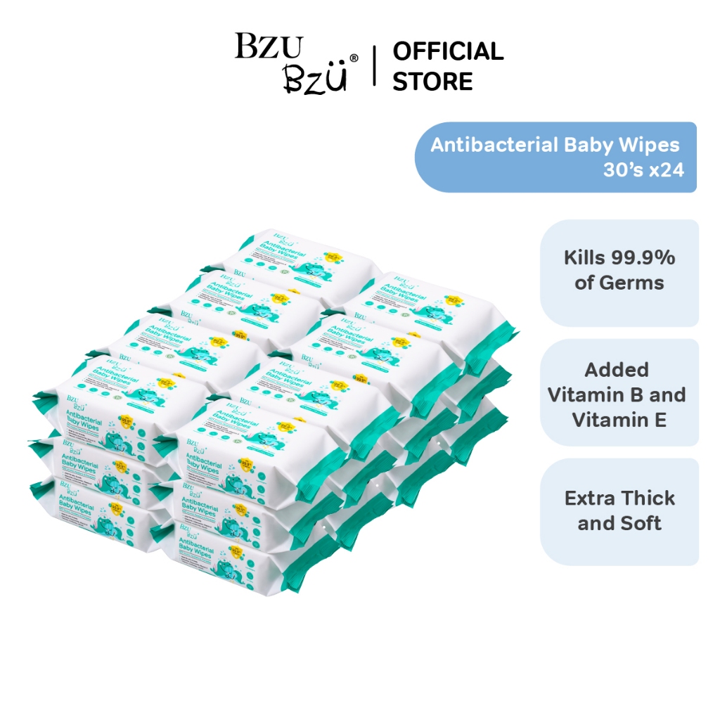 BZU BZU NEW Anti Bacterial Baby Wipes 30pcs | Kill 99.9% Germs | Bundle ...