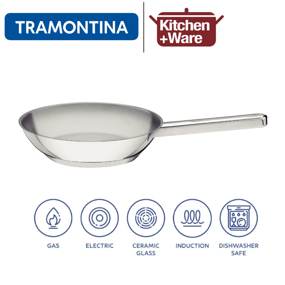 [Brazil] Tramontina Allegra Stainless Steel Frying Pan (20cm/24cm/28cm ...