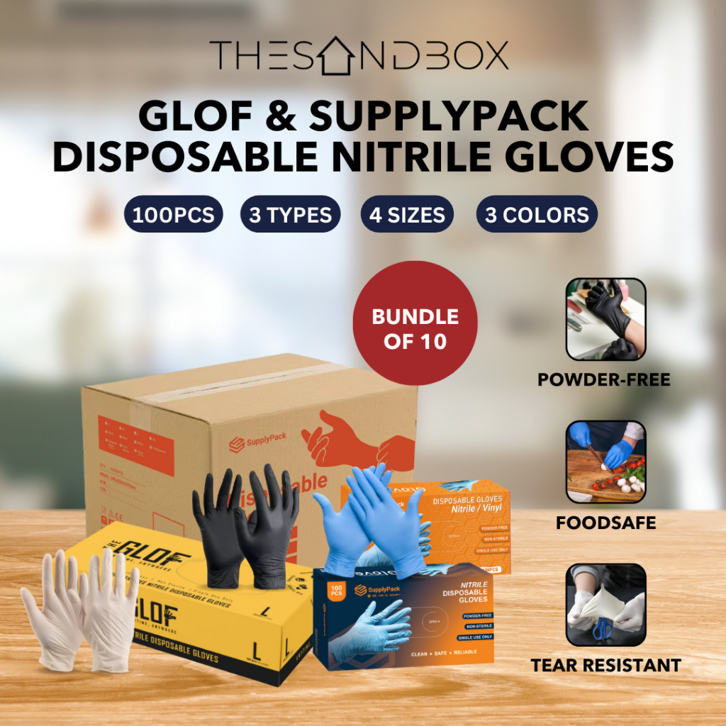 [Bundle of 10] Glof / Supplypack Nitrile Disposable Gloves 100s/box ...