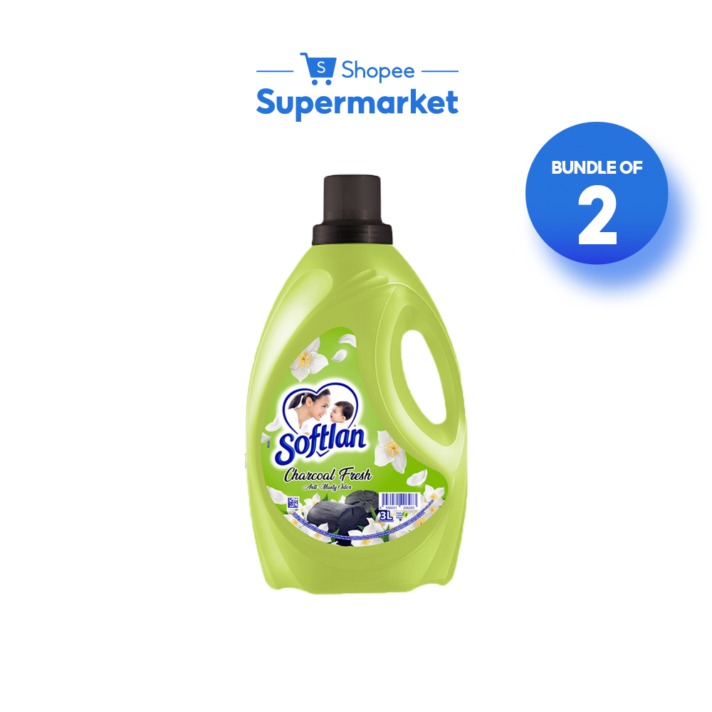 [Bundle of 3] Softlan Fabric Softener Charcoal Fresh (3L) | Shopee ...