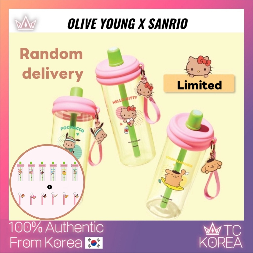 [OLIVE YOUNG X SANRIO] NEW Limited Edition SANRIO Water bottle + charm ...
