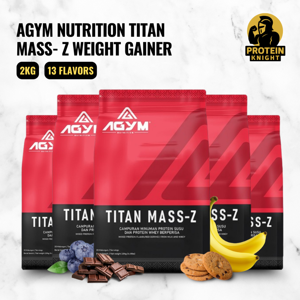 AGYM Nutrition Titan Mass- Z Weight Gainer 2kg - 13 Flavours | Shopee ...
