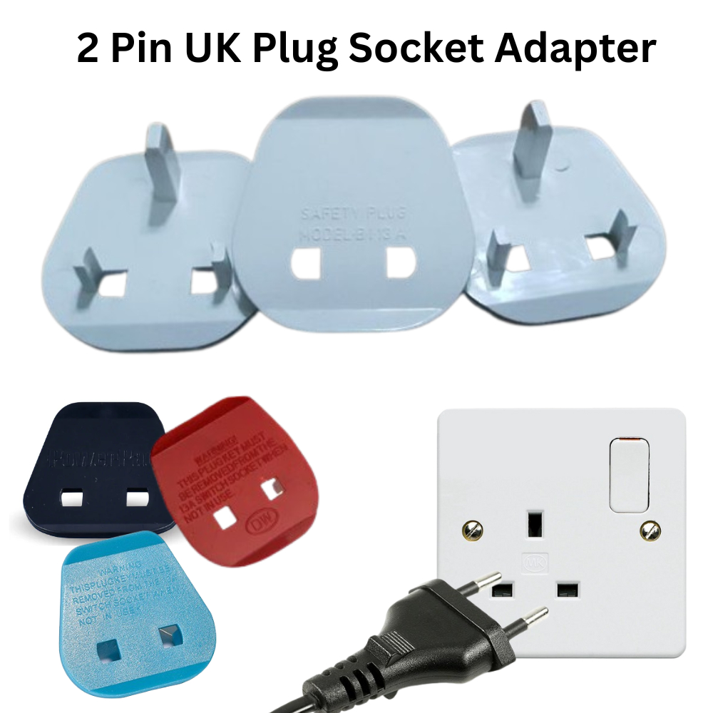 13A [3 Pcs] 2 pin to 3 Pin Plug Adapter Converter Socket Plug For UK ...