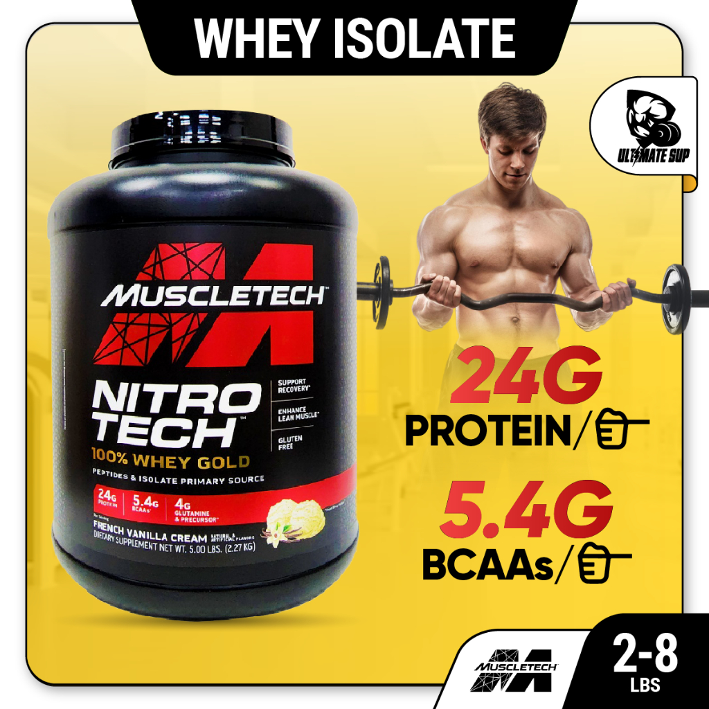 MuscleTech Nitro Tech Whey Gold, 100% Whey Protein, Whey Isolate ...