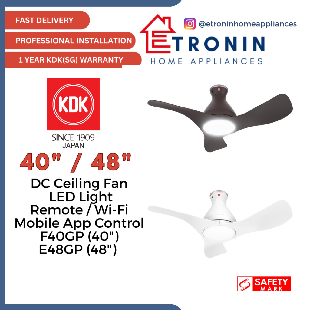 [Bundle Available] KDK 40", 48" DC Ceiling Fan with Remote & Wi-Fi ...
