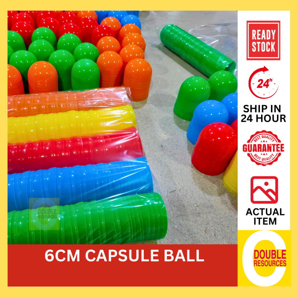 6cm 60mm Gashapon Capsule Ball Lucky Draw Ball, Solid Color Pastel ...